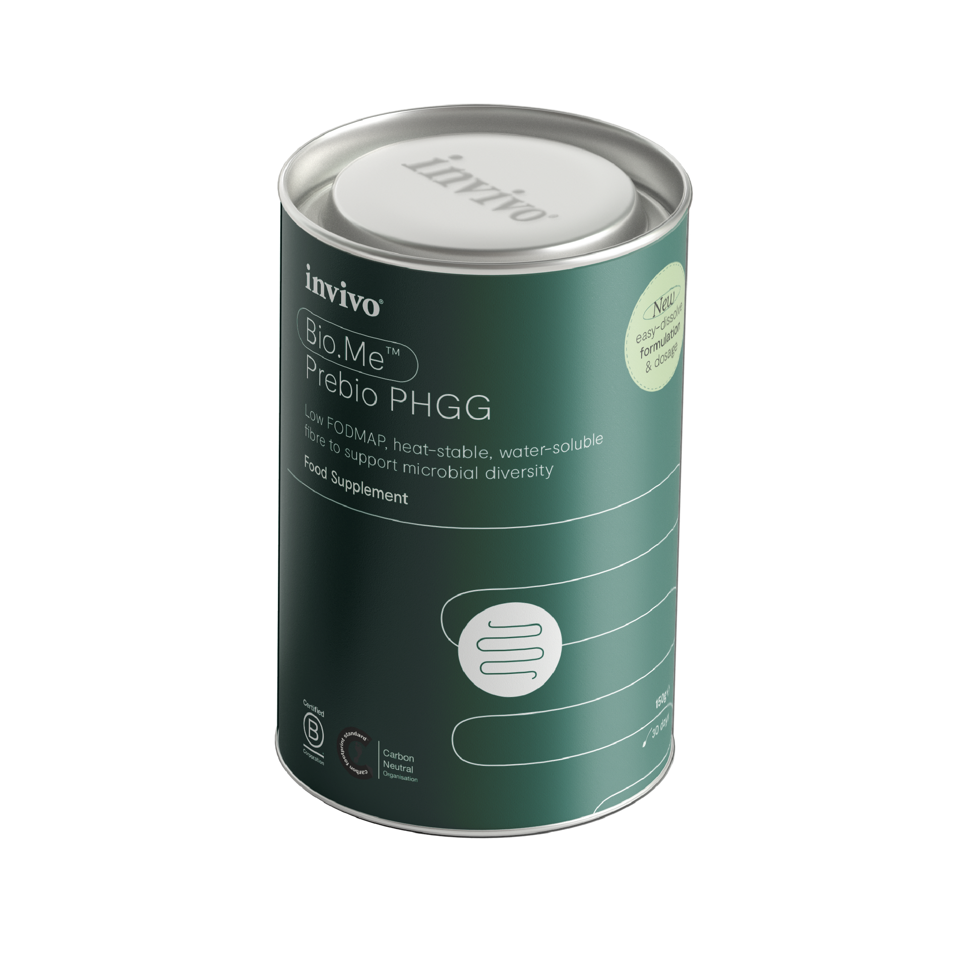 Bio.Me Prebio PHGG 150g Tin - Invivo Healthcare